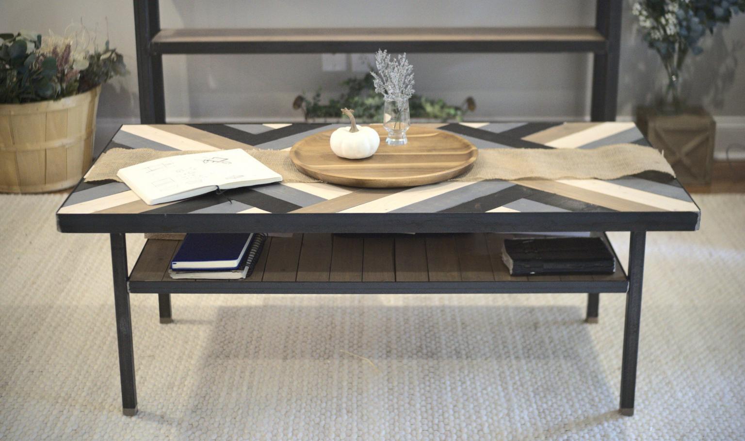 Steel and Wood Modern Industrial Coffee Table - Ivy&Iron