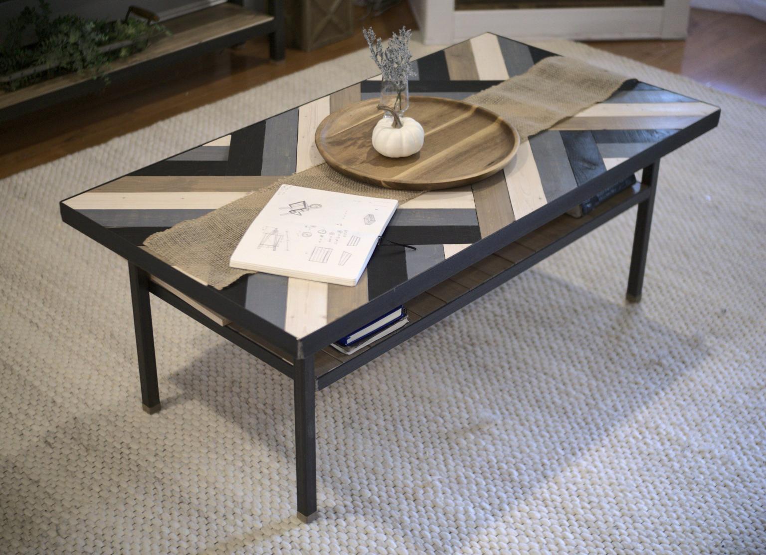 Steel and Wood Modern Industrial Coffee Table - Ivy&Iron